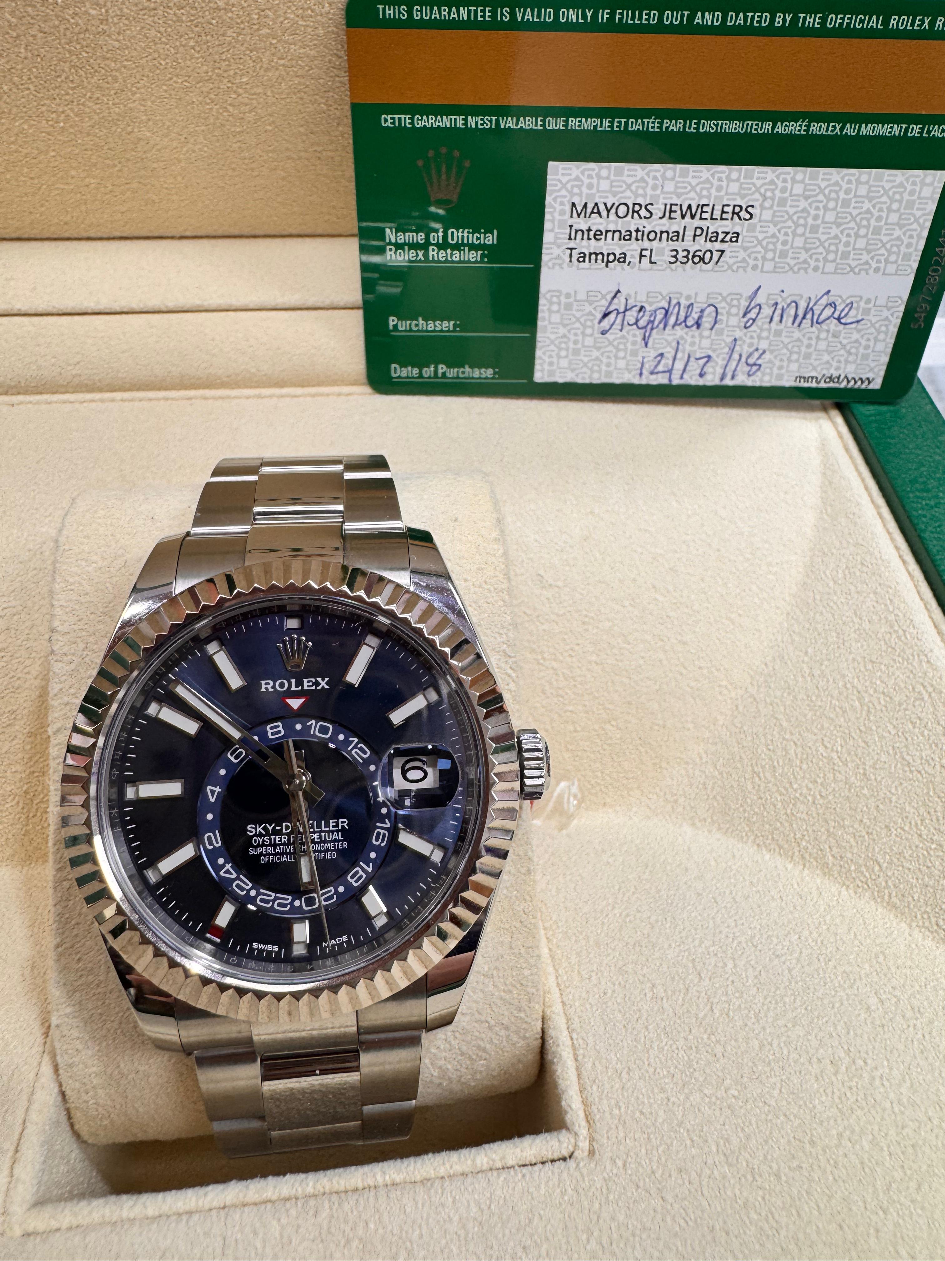 Rolex Sky Dweller Blue-Face 41mm Parte d Pago – Ariel's Jewelry